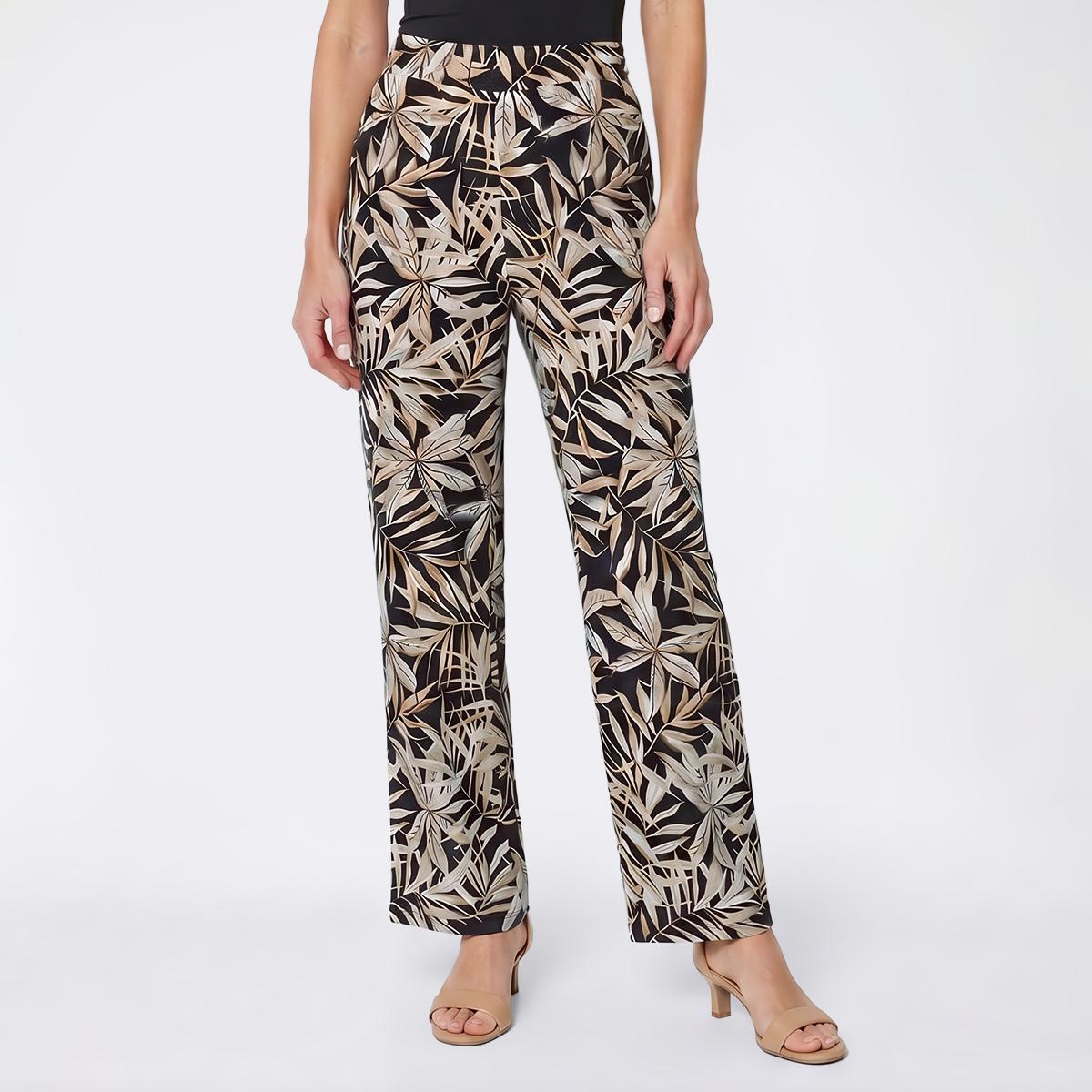 Click here for Petite Kasper Pull On Leaf Wide Leg Ankle Pants prices